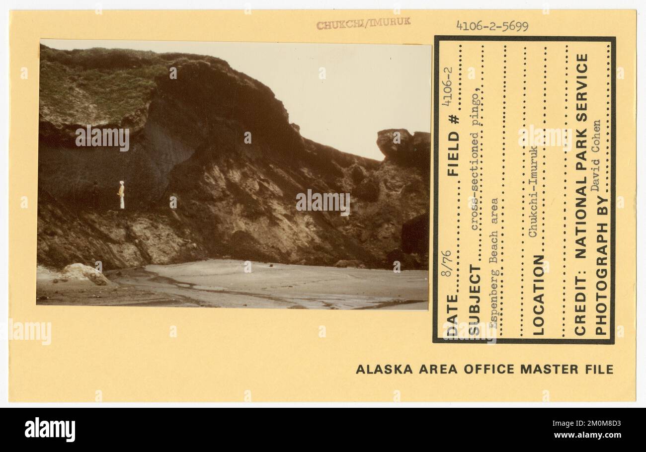 Cross-sectioned pingo, Espenberg Beach area. Alaska Task Force ...