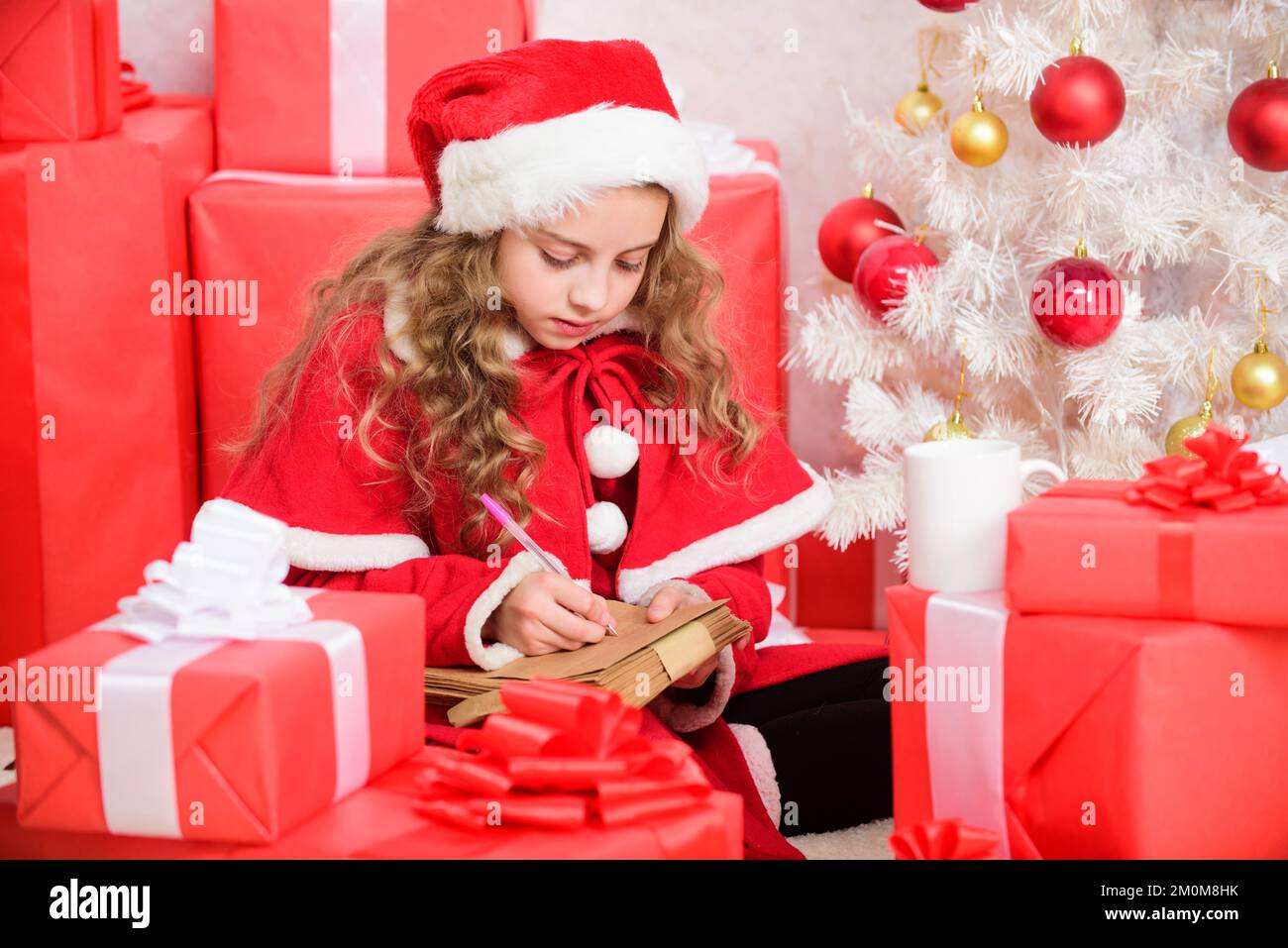 I was good girl all year. Child write letter to santa claus. Child ...