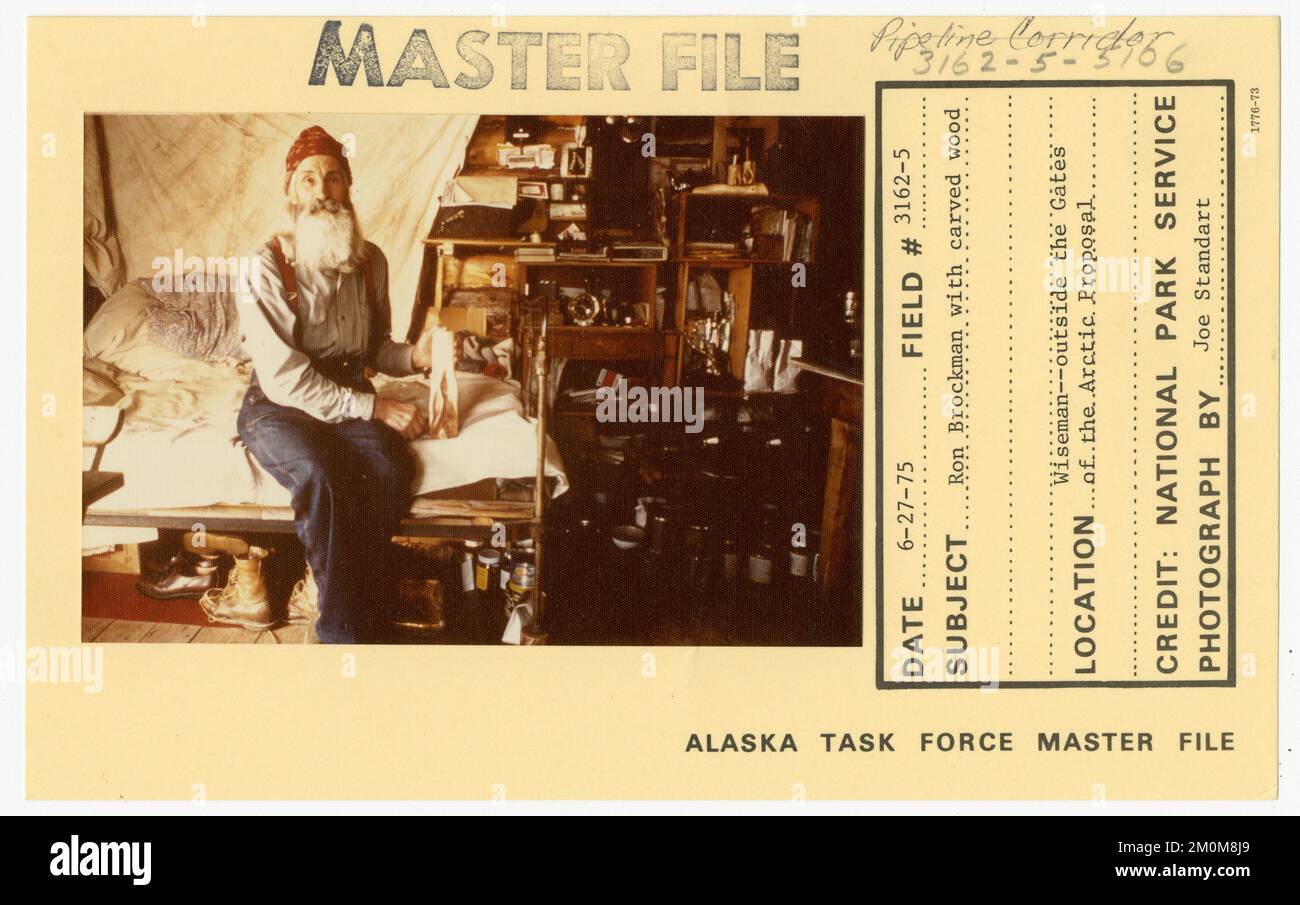 Ron Brockman with carved wood. Alaska Task Force Photographs Stock ...