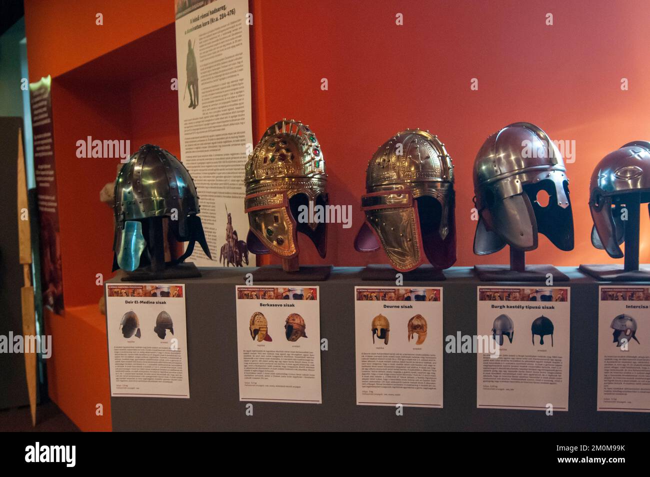Roman Legionary soldier's helmets and armour exhibit at the Roman Villa ...