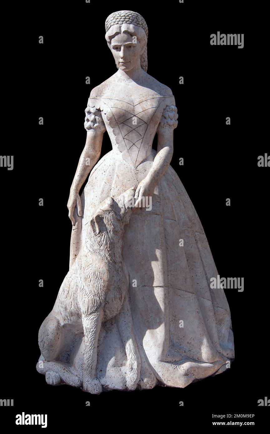 cut out of the statue of Erzsebet Kiralyne, 1837-1898, Keszthely, Lake ...