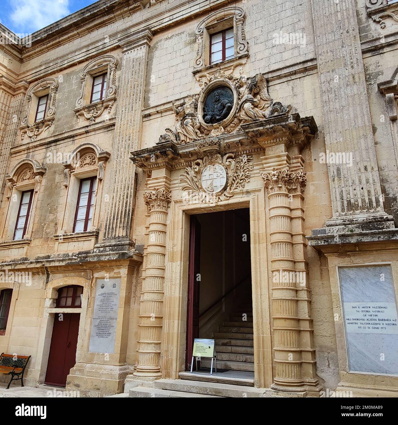 The entrance of the National Museum of Archeology in Valletta Stock ...