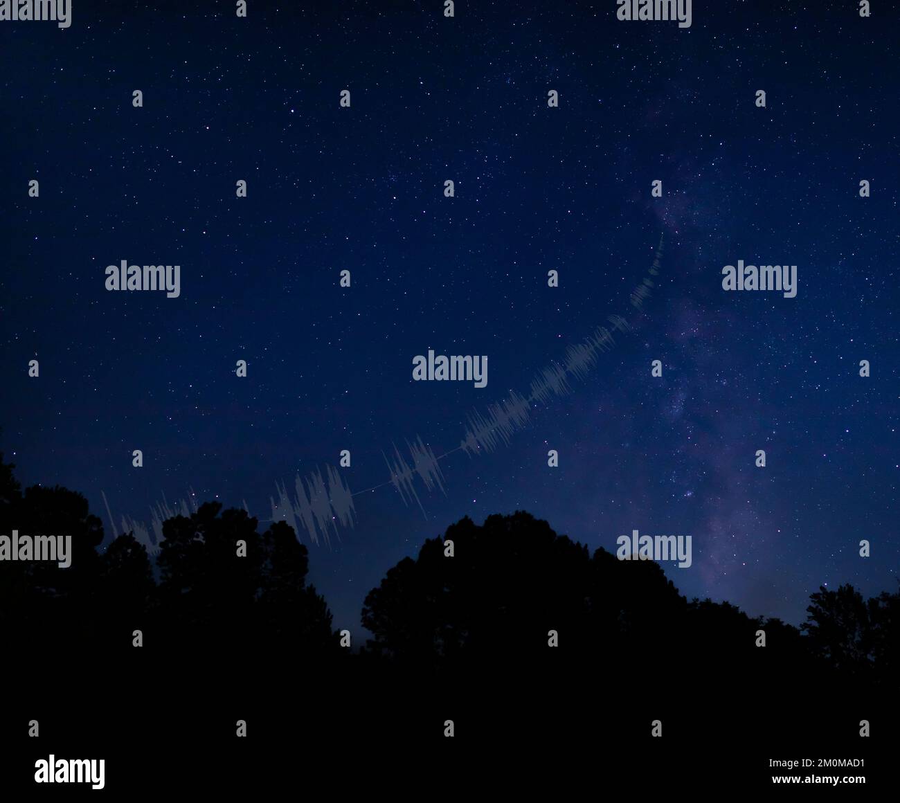 Faint signal from space on from the Milky Way on a starry night Stock ...