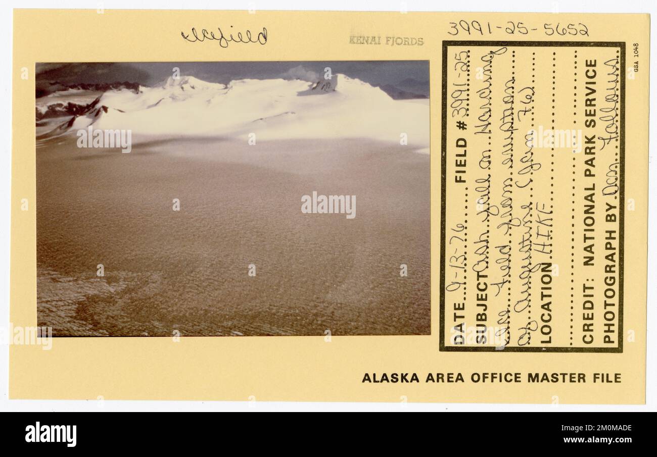 Ash fall on Harding Icefield from eruption of Augustine (Jan 76 ...