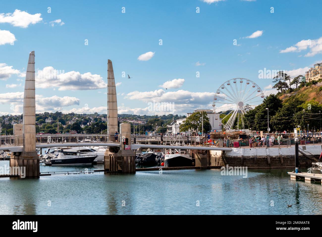 A view across Torquay Harbour to The Millennium Bridge and English ...