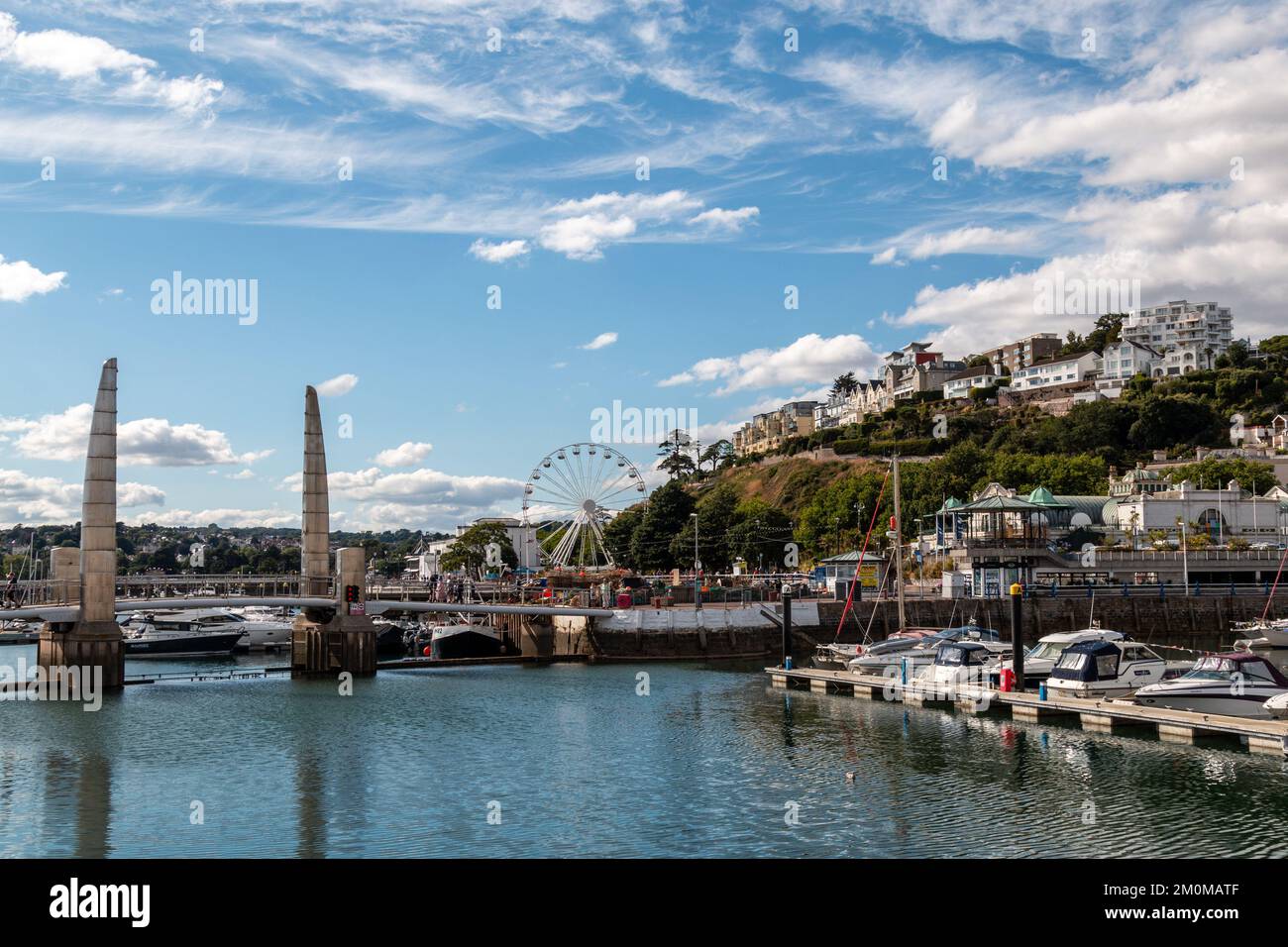 A view across Torquay Harbour to The Millennium Bridge and English ...