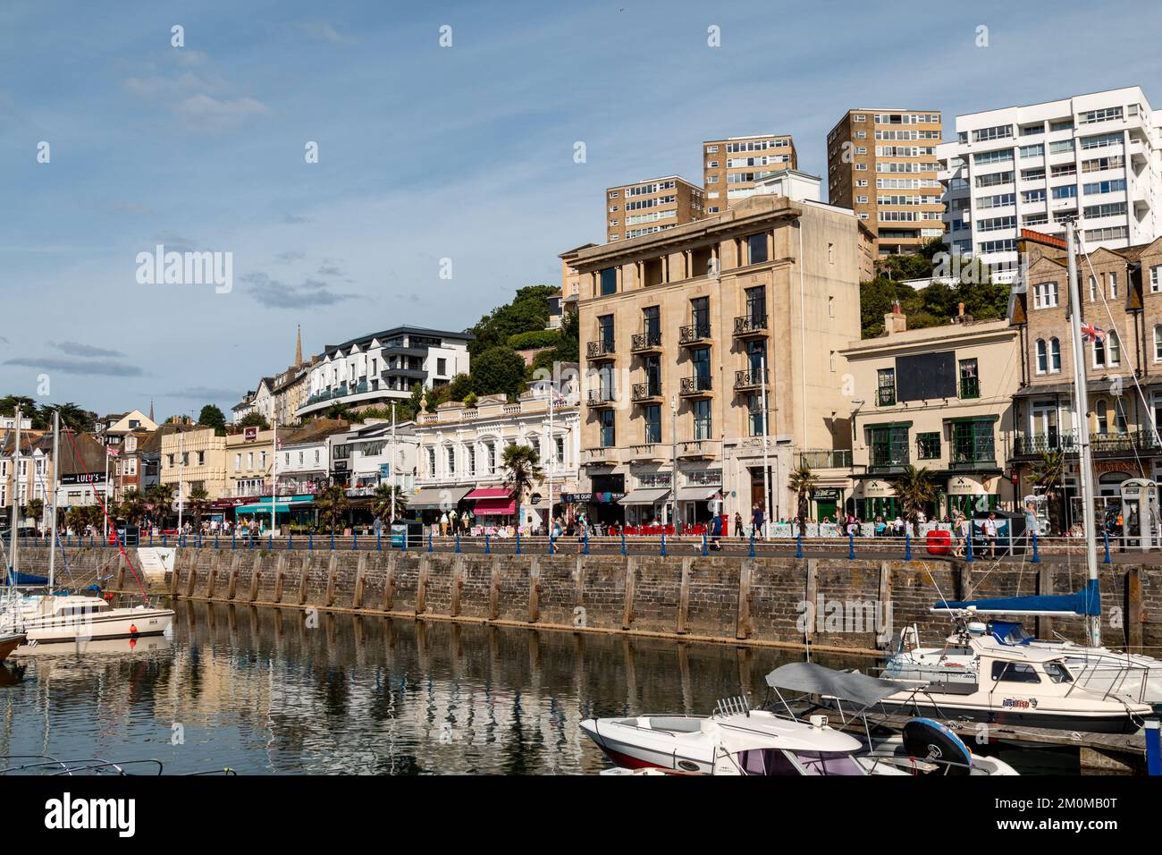 A view of Victoria Parade and Torquay Harbour, Devon, UK Stock Photo ...