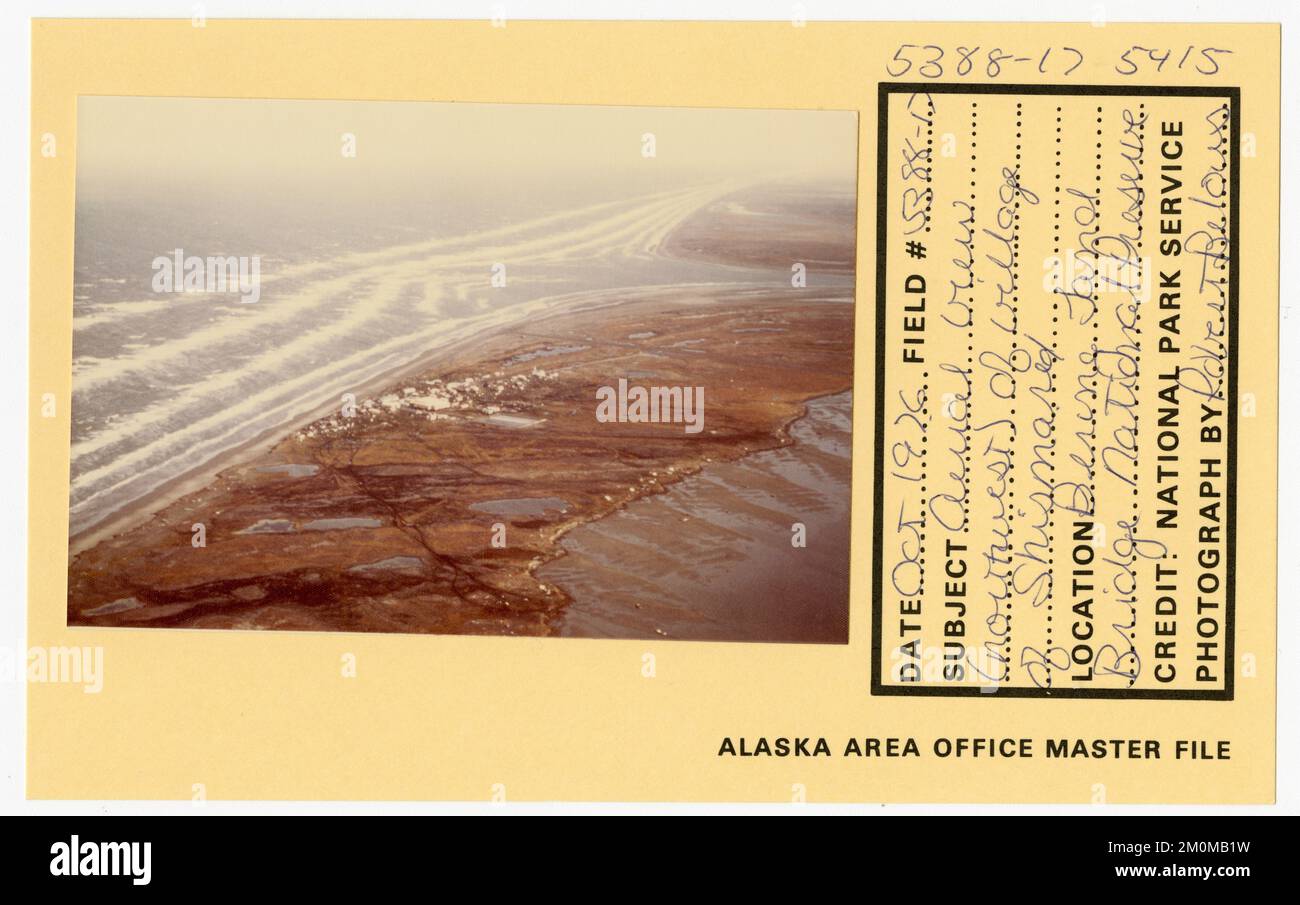 Aerial view (northwest) of village of Shishmaref. Alaska Task Force ...