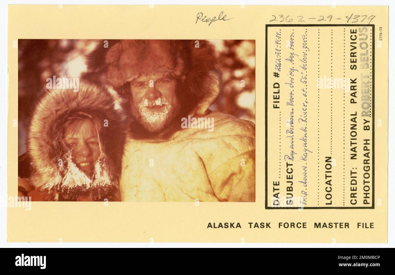 Ray and Barbara Bane during dog team trip down Koyukuk River, at 55 ...