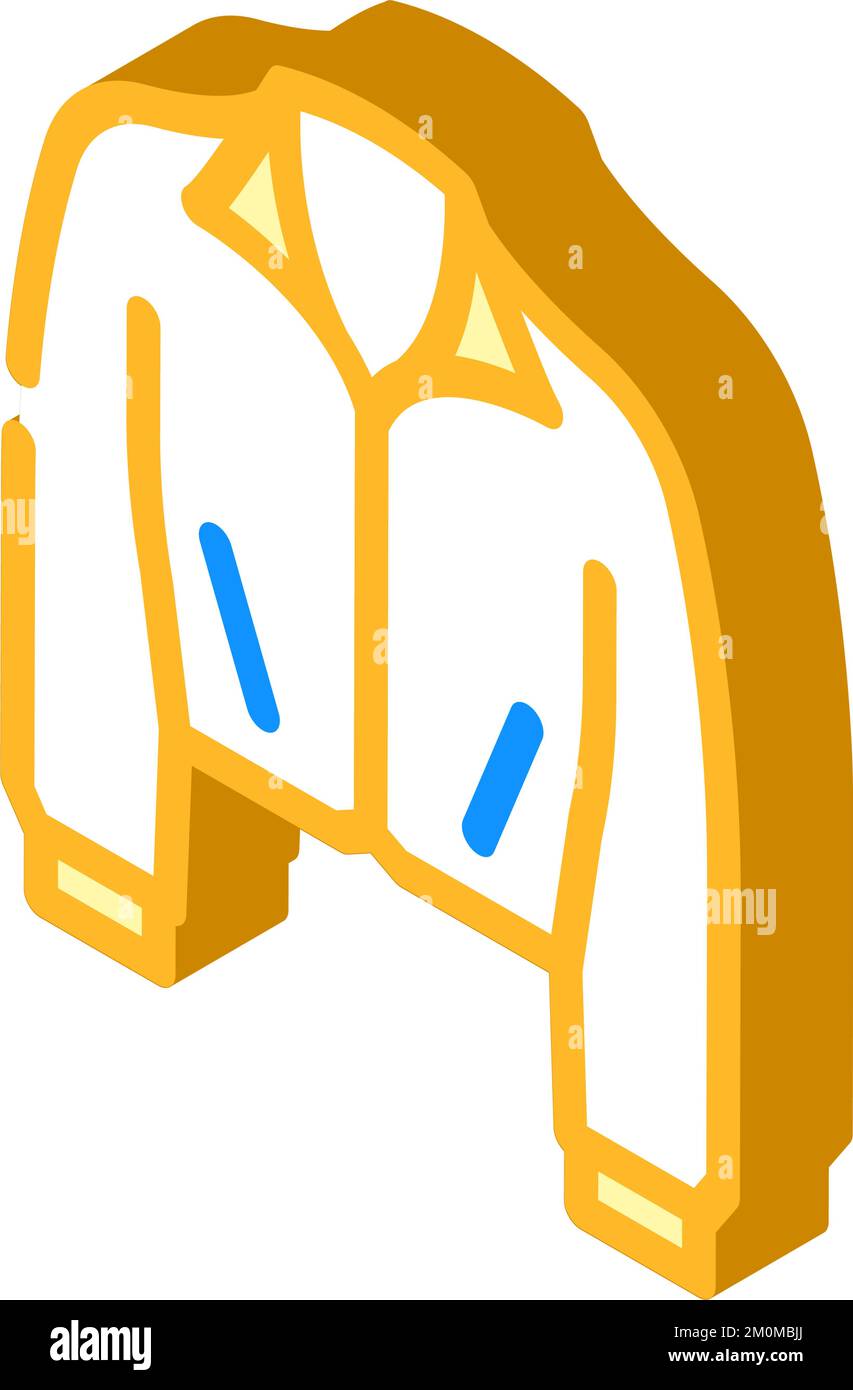 cropped jacket outerwear female isometric icon vector illustration ...