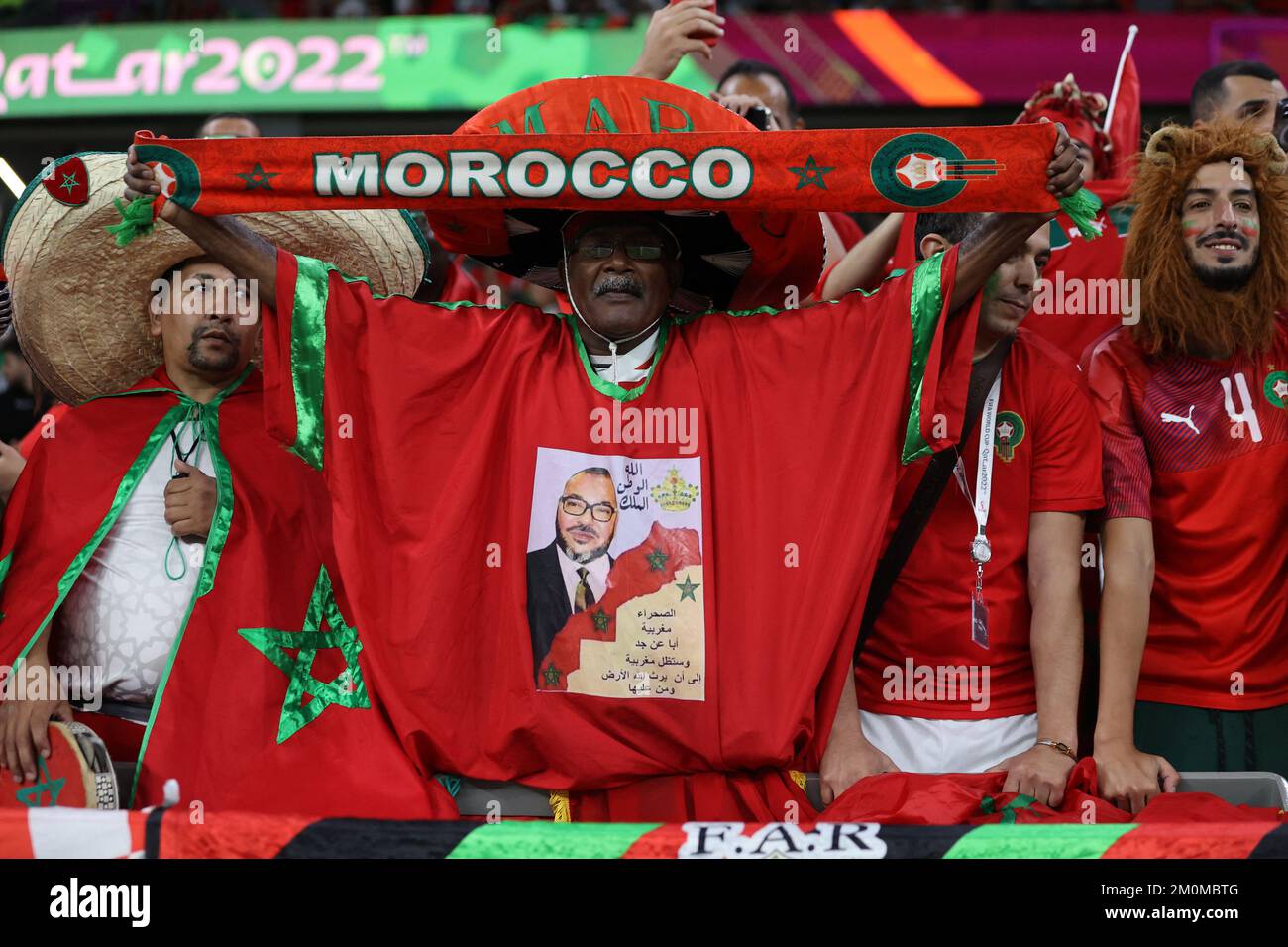 Moroccan fans during Morocco vs Spain match during World Cup 2022 in ...