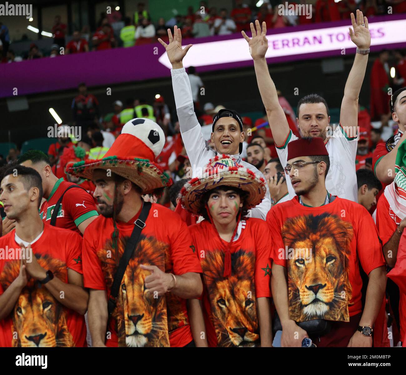 Moroccan fans during Morocco vs Spain match during World Cup 2022 in ...