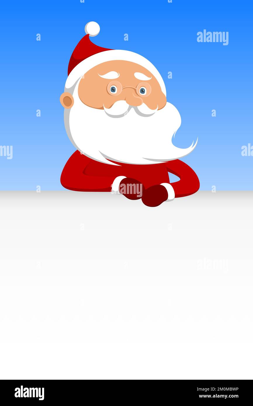 Christmas poster with Santa and copy space. Vector illustration Stock ...