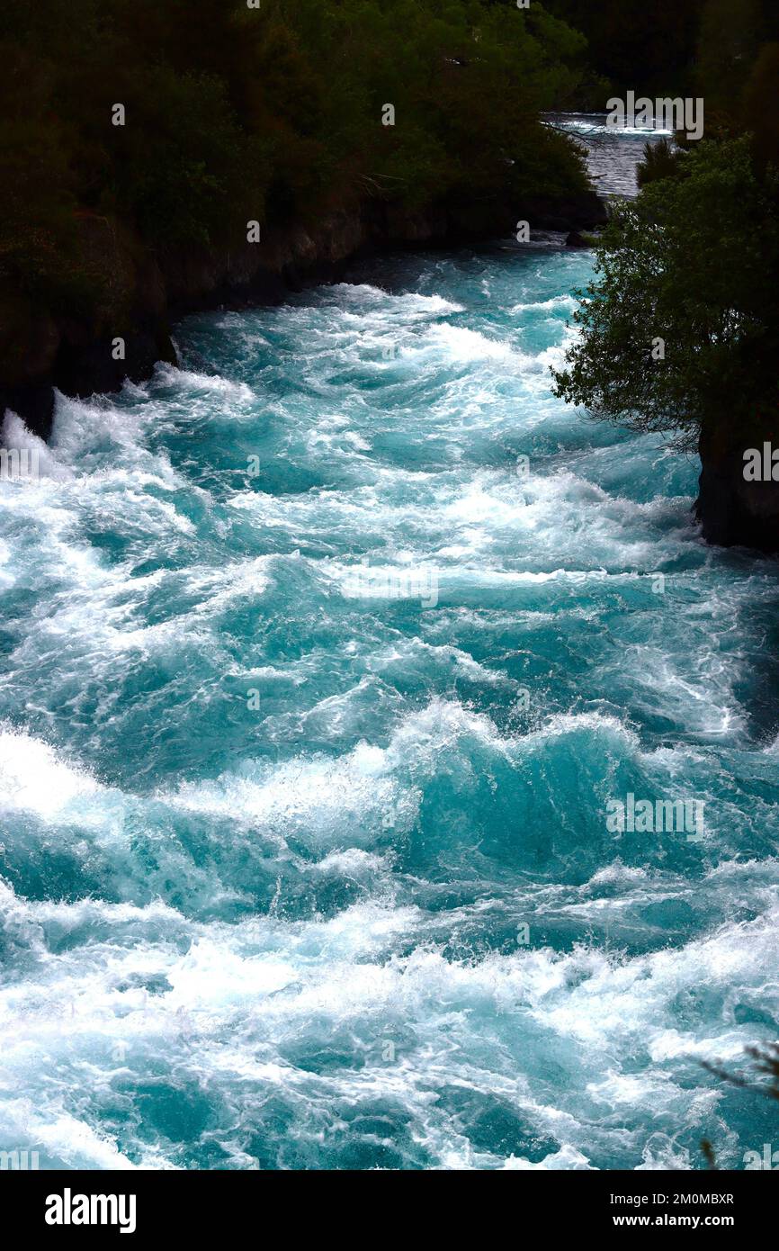 Aotearoa New Zealand River Rapids Flowing into the waterfall Lakes ...