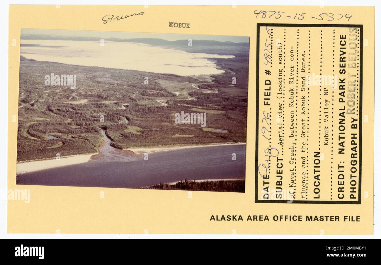 Aerial view (looking south) of Kavet Creek, between Kobuk River ...