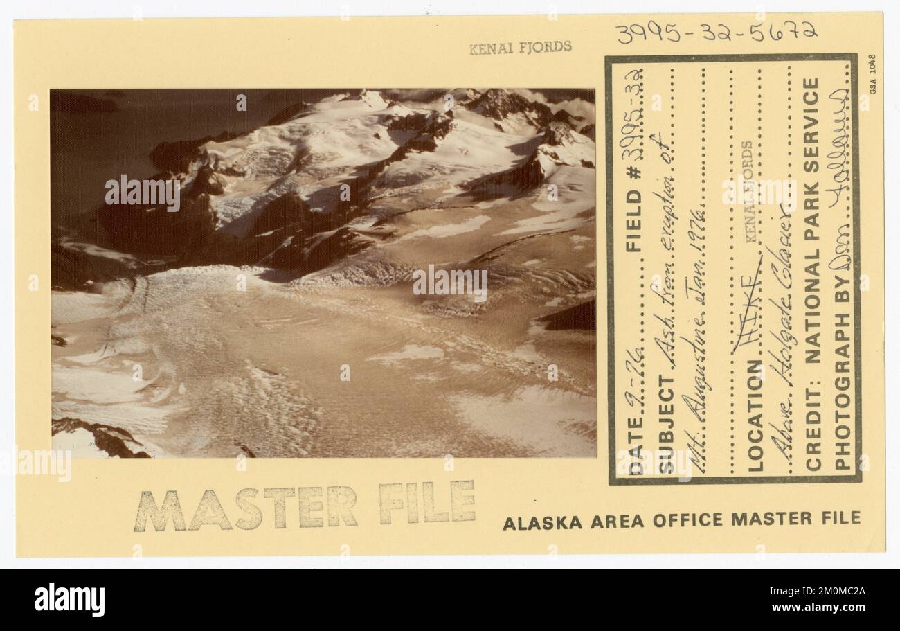 Ash from eruption of Mount Augustine Jan 1976. Alaska Task Force ...