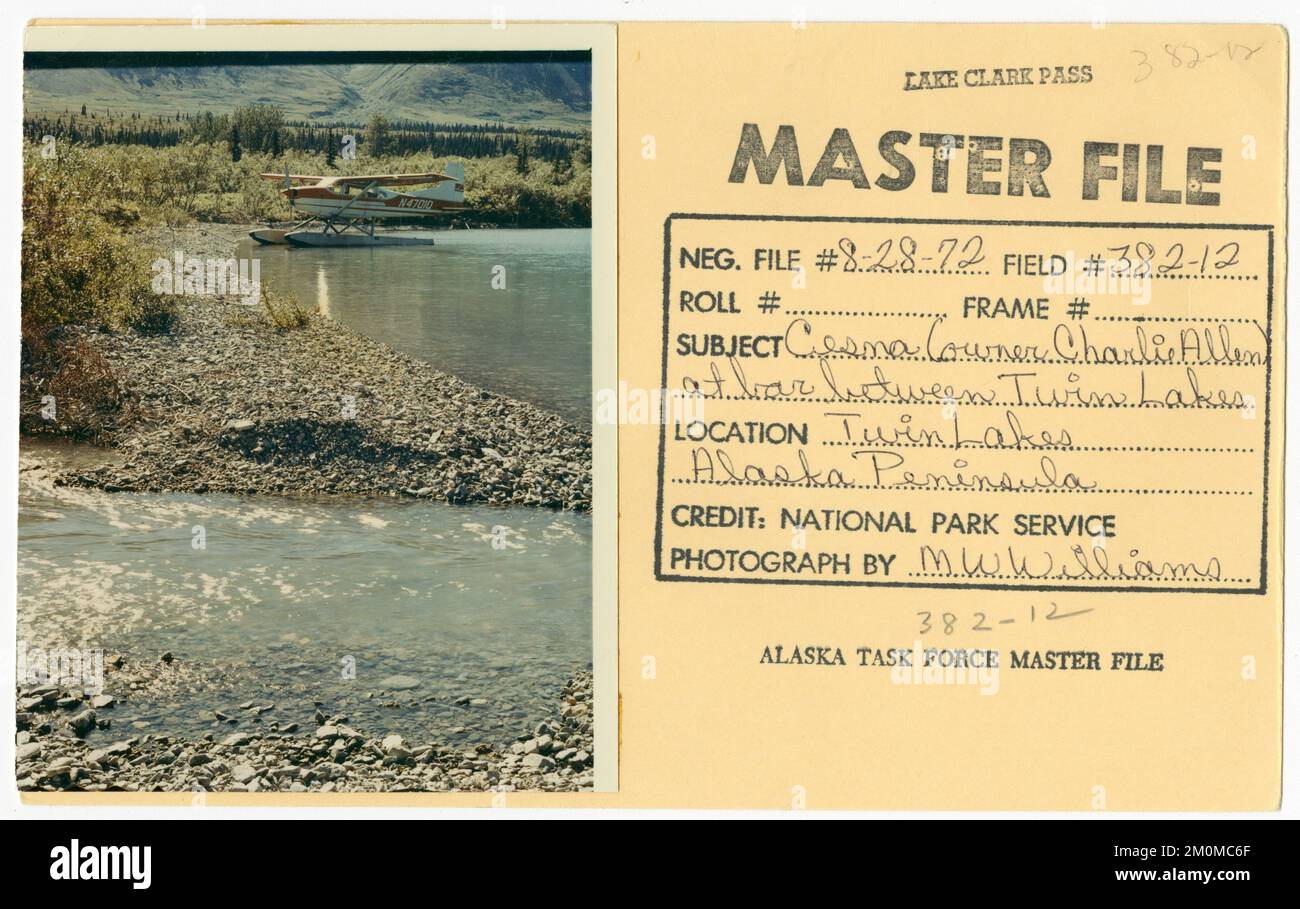 Cresna (owner Charlie Allen) at bar between lakes. Alaska Task Force ...