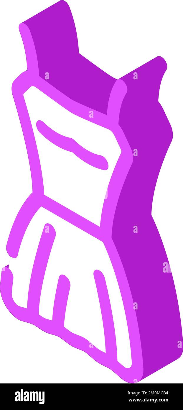 mini bride dress isometric icon vector illustration Stock Vector Image ...