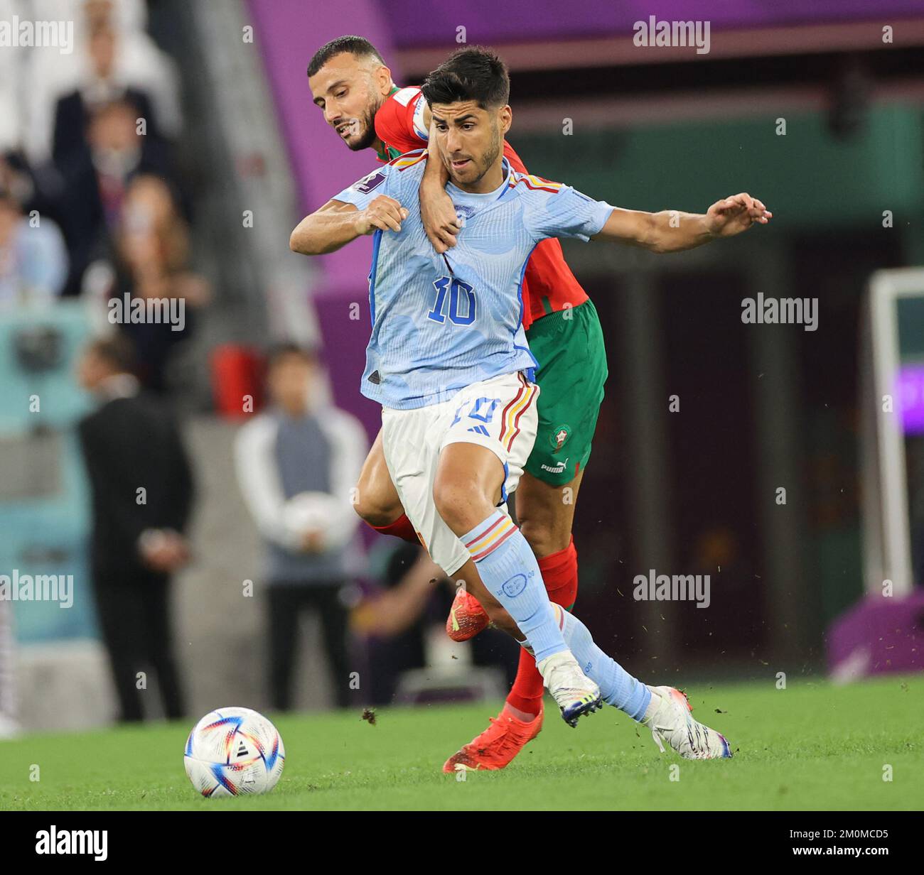 Morocco vs Spain match during World Cup 2022 in Qatar on December 6 ...