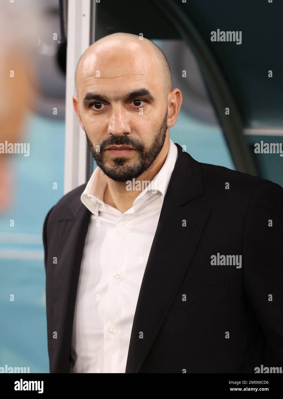 Walid Regragui during Morocco vs Spain match during World Cup 2022 in ...