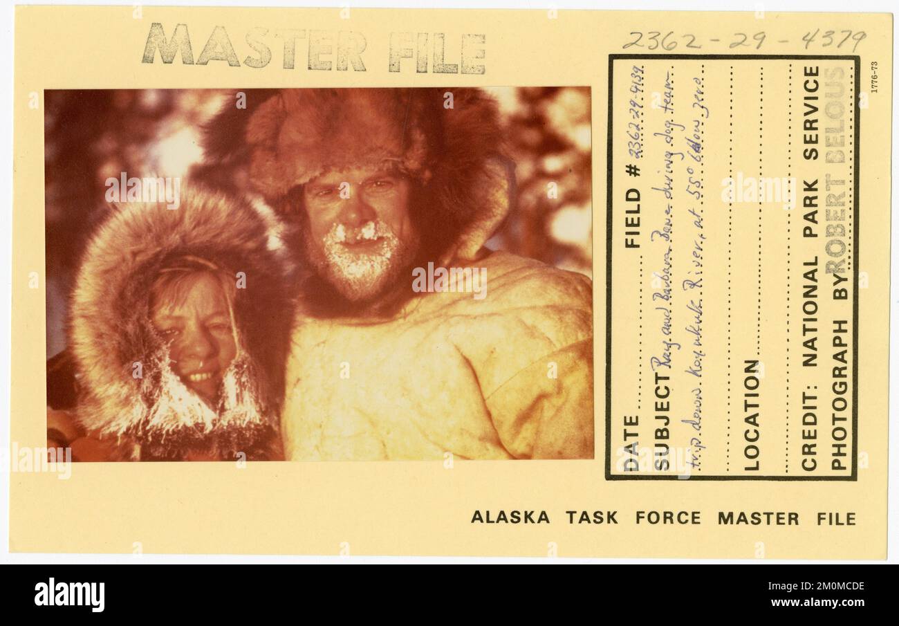 Ray and Barbara Bane during dog team trip down Koyukuk river at 55 ...