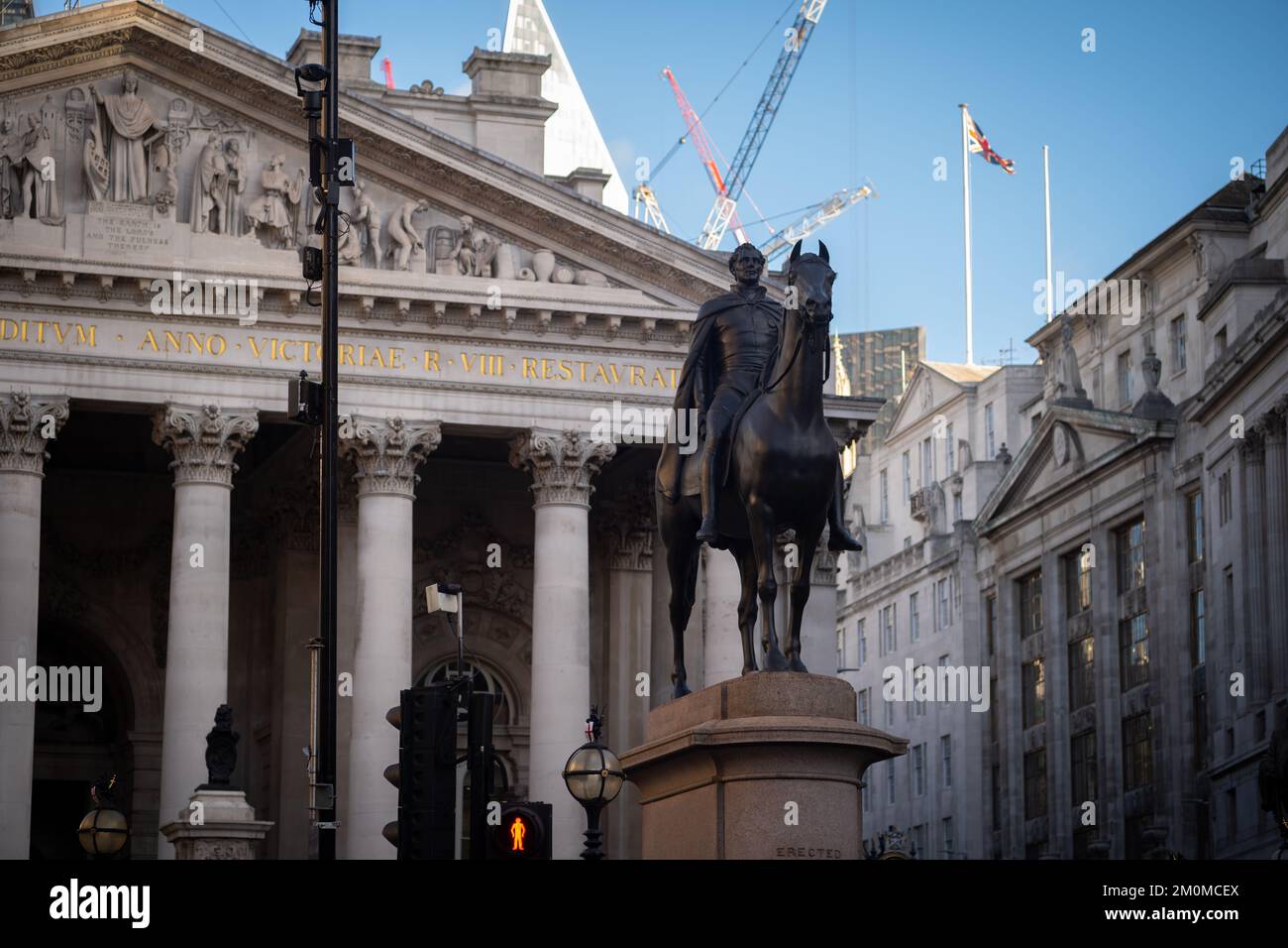 Statue of the Duke of Wellington, victor at Waterloo, outside the Royal ...