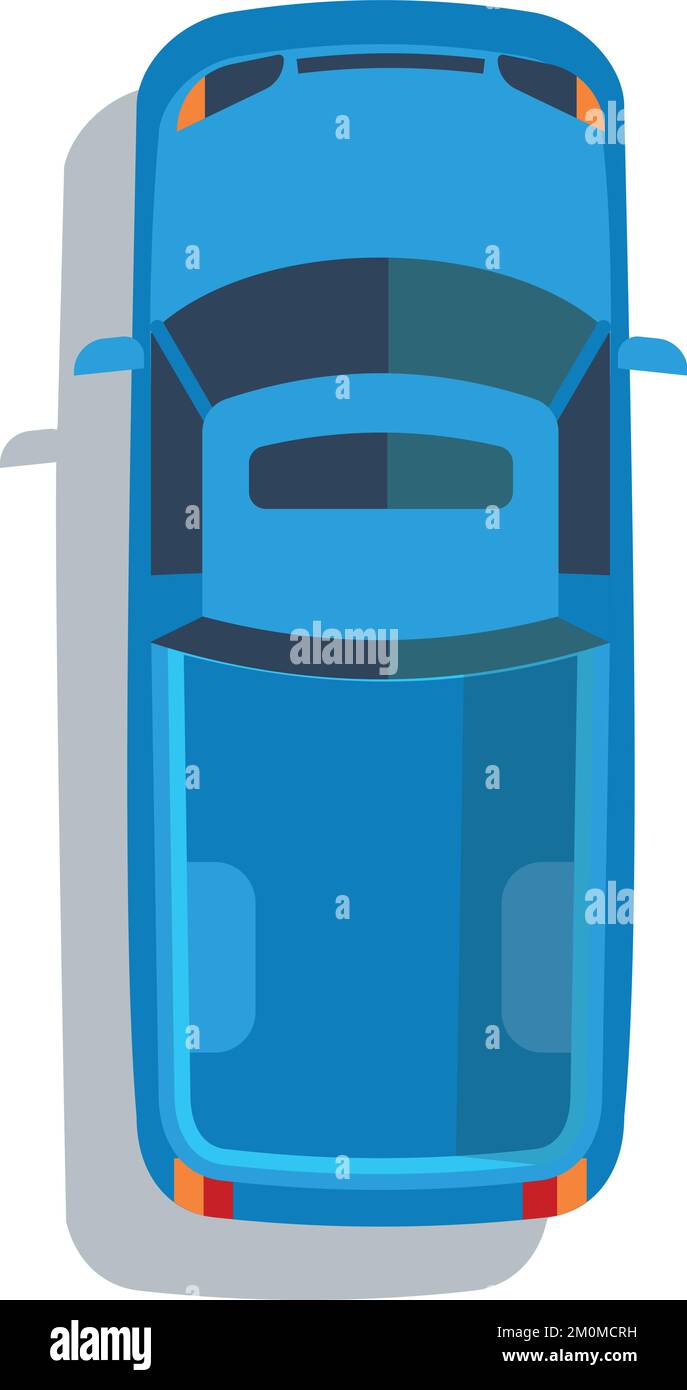 Pickup truck icon. Cartoon cargo transport top view Stock Vector Image ...