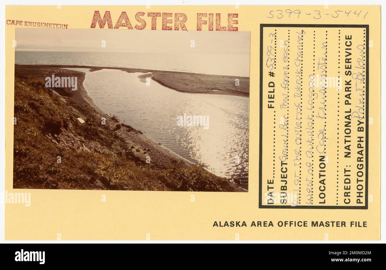 Gravel bar that forms each fall at the outlet of Tukruk Channel, west ...