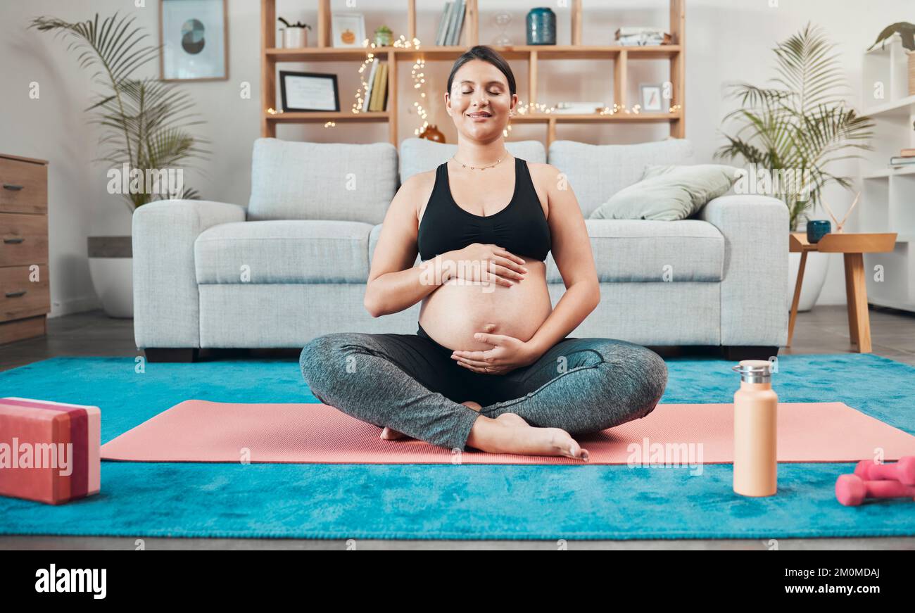 Pregnant, woman and workout for fitness, strength and training for ...