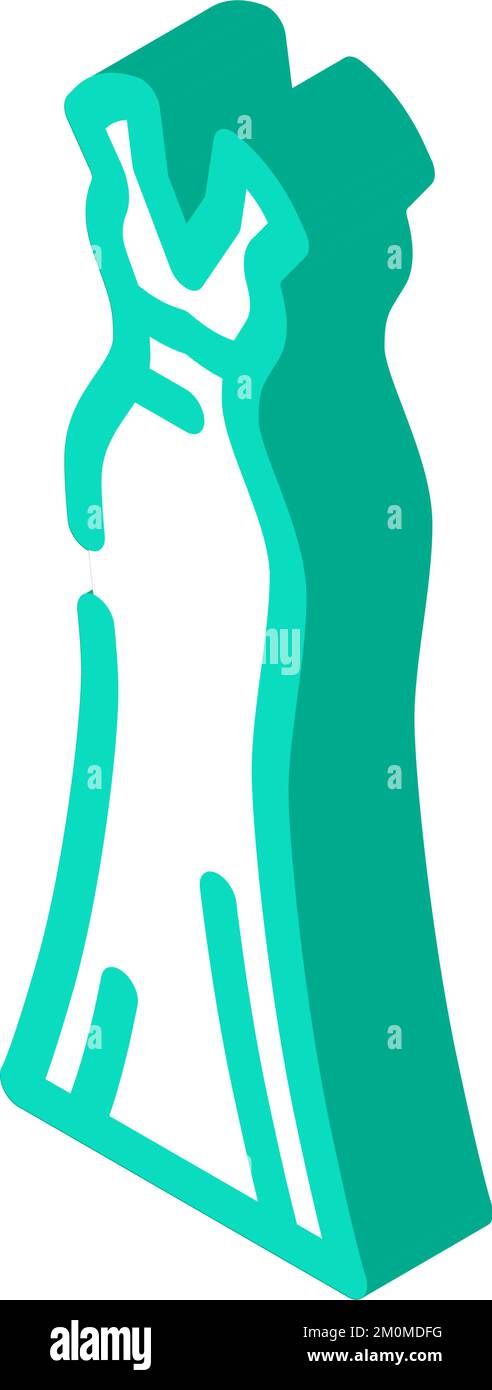 column wedding dress isometric icon vector illustration Stock Vector ...