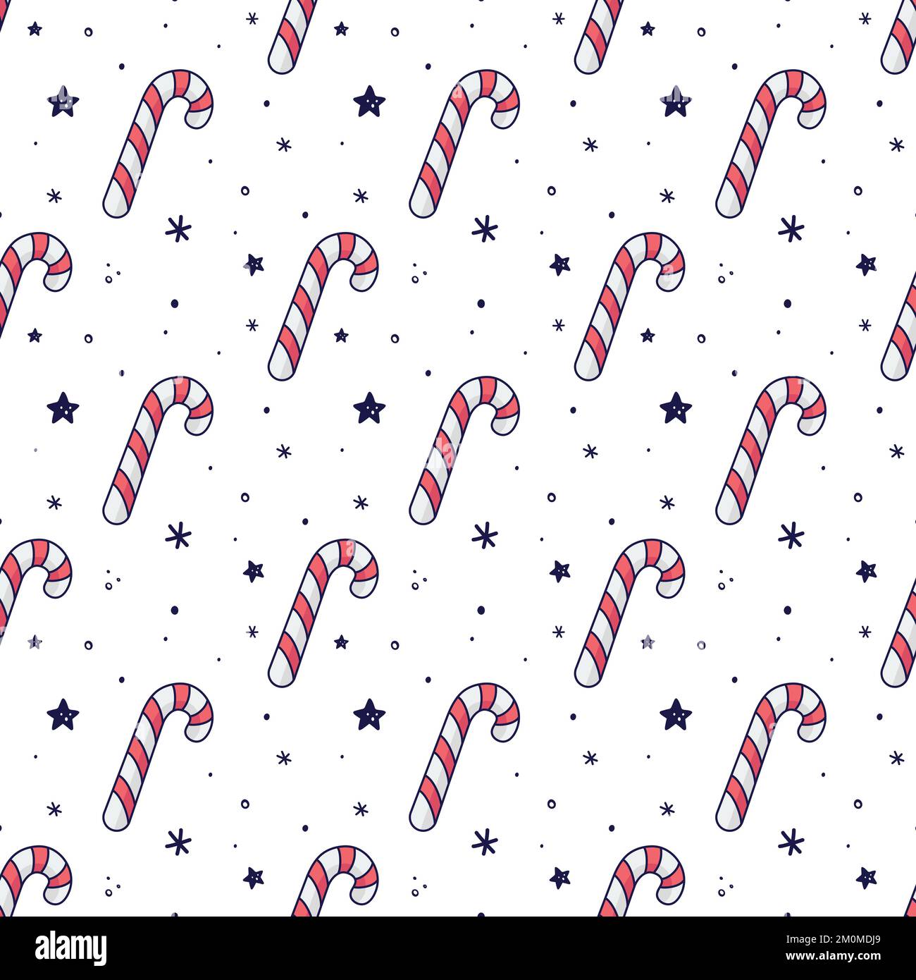 Candy cane seamless pattern. Caramel stick, lollipop illustration in ...