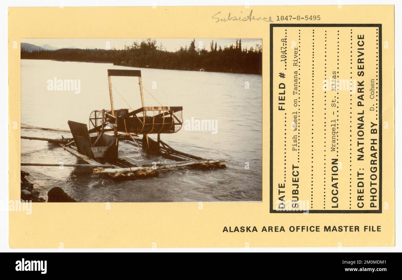 Fish wheel on Tanana River. Alaska Task Force Photographs Stock Photo ...