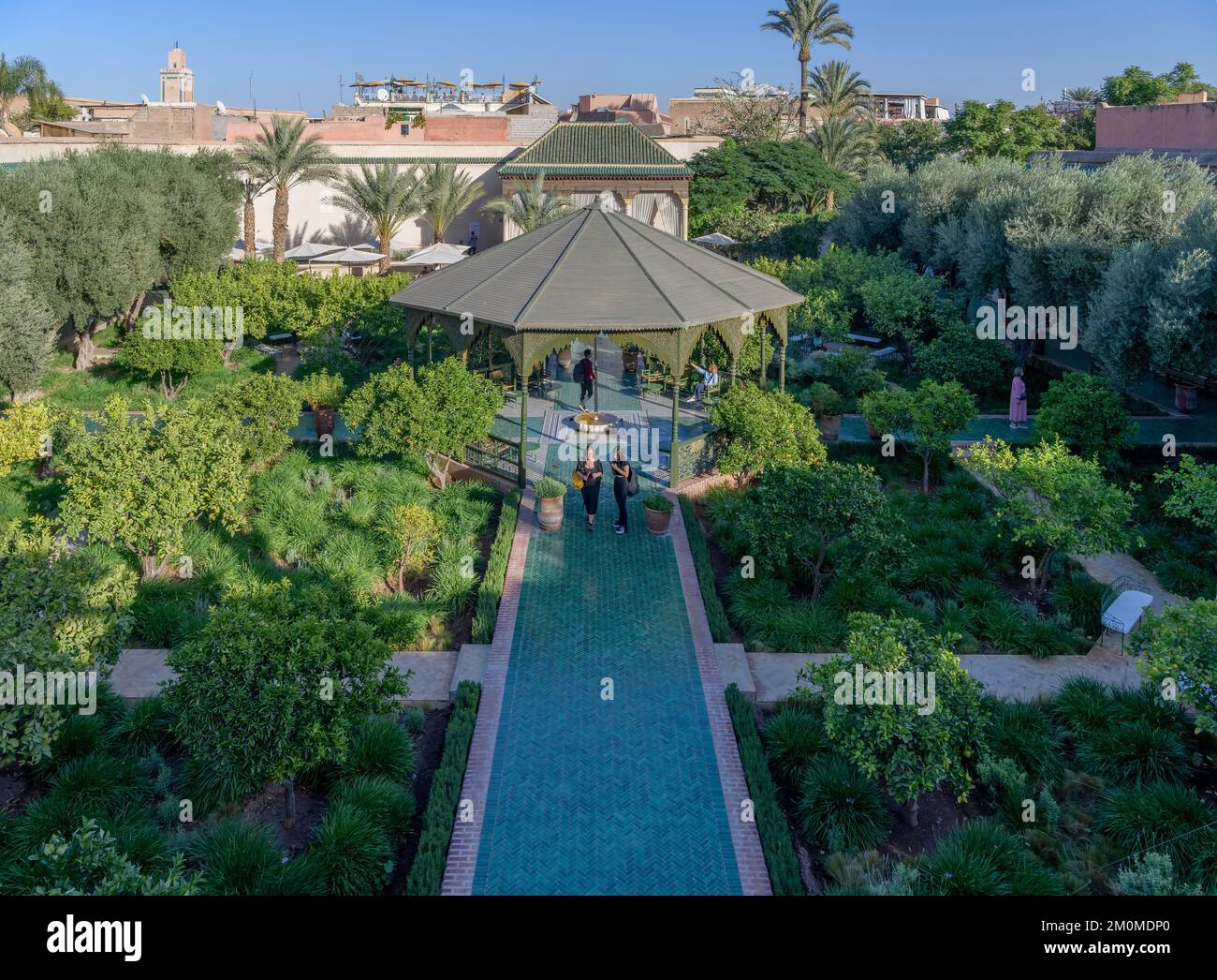 The Secret Garden in Marrakech. Two connected gardens one is filled ...
