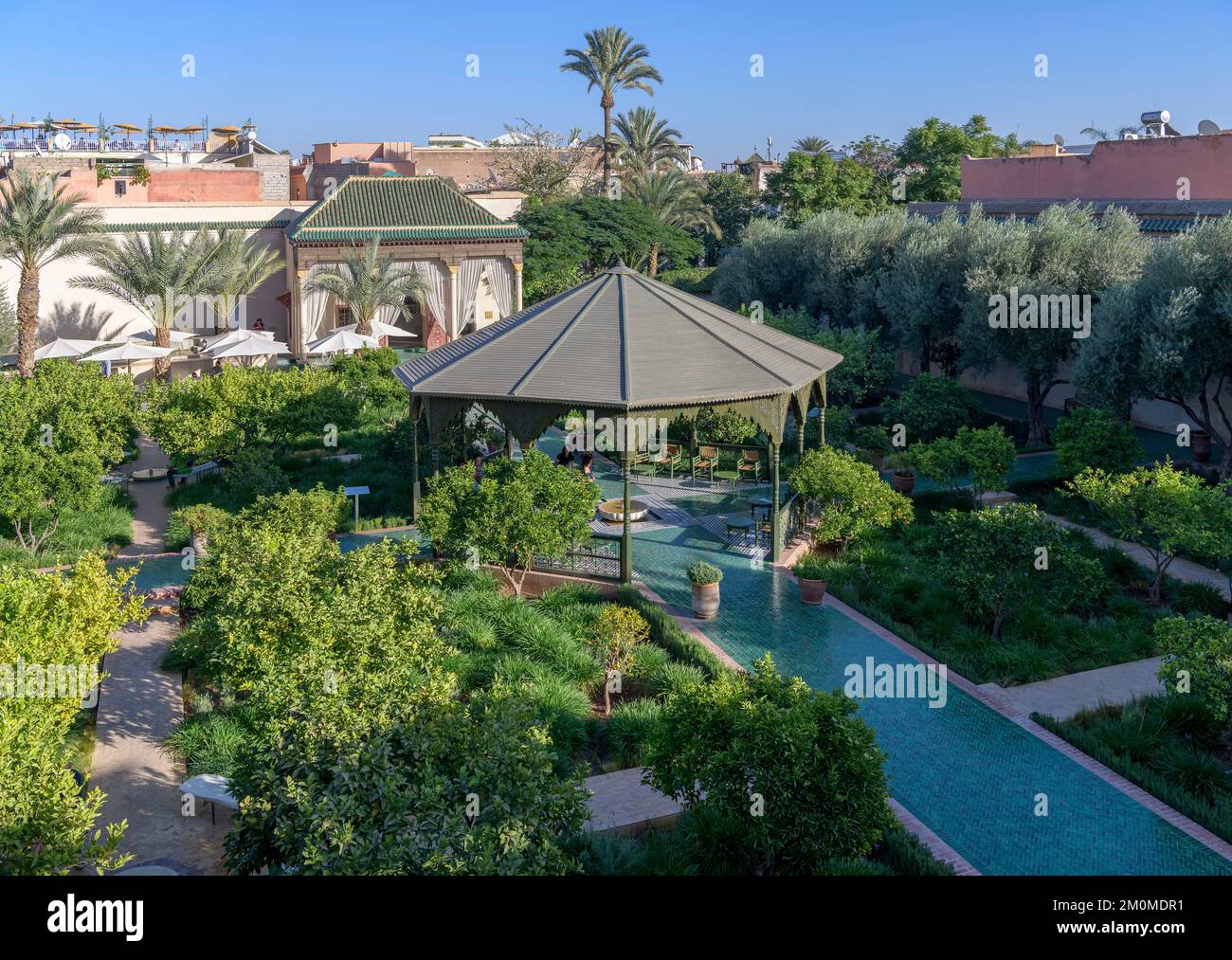 The Secret Garden in Marrakech. Two connected gardens one is filled ...