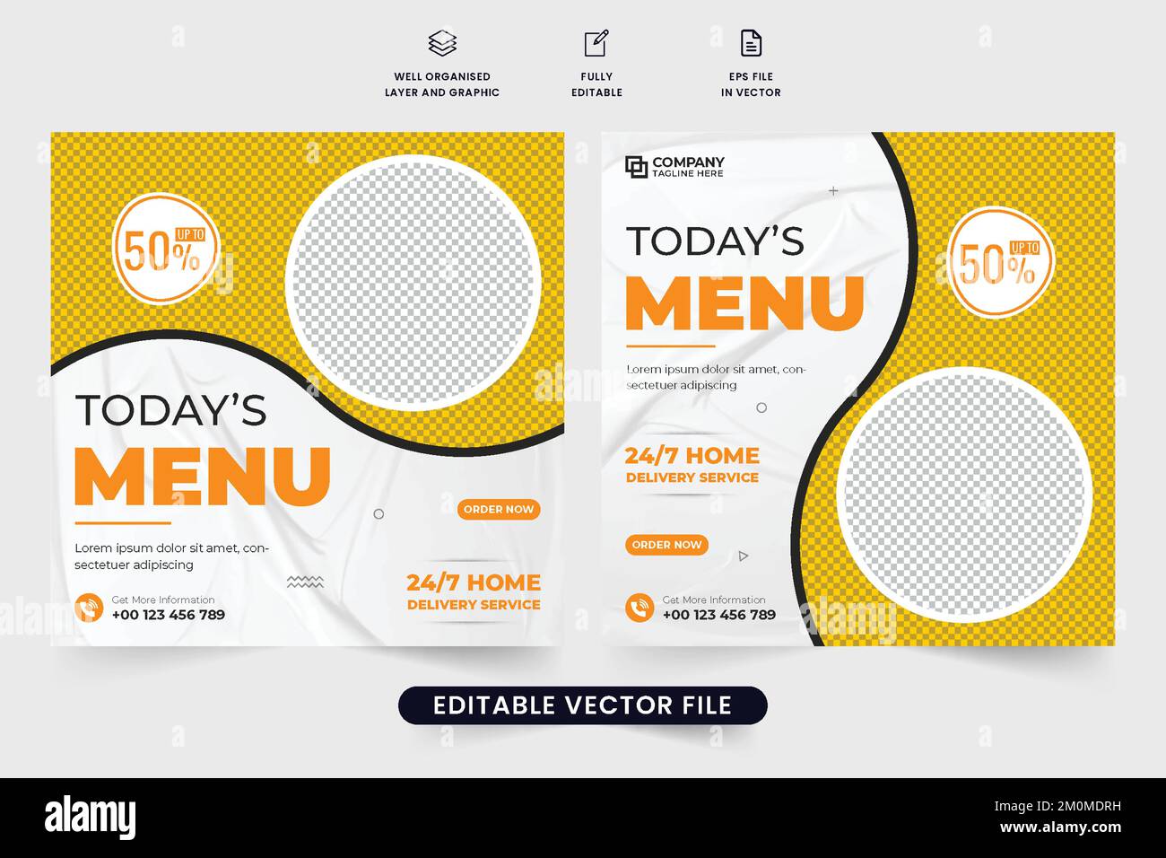 Restaurant menu promotion template design for social media marketing ...