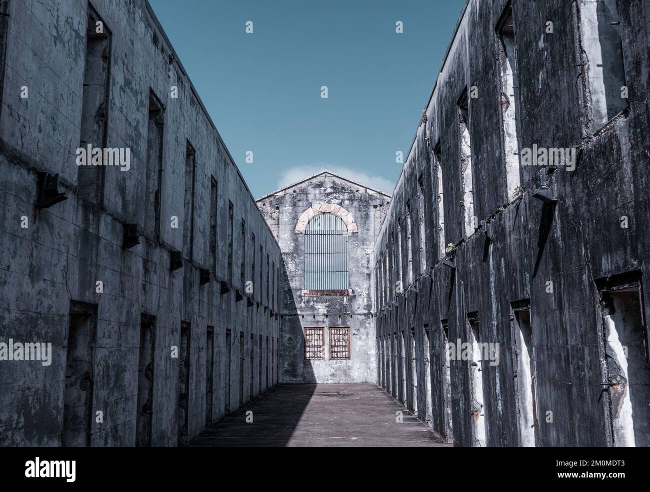 The abandoned prison cell block at Trial Bay Goal in Australia Stock ...