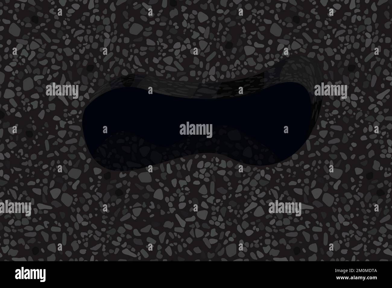 Broken asphalt, a damaged road vector illustration design. Hole on a ...