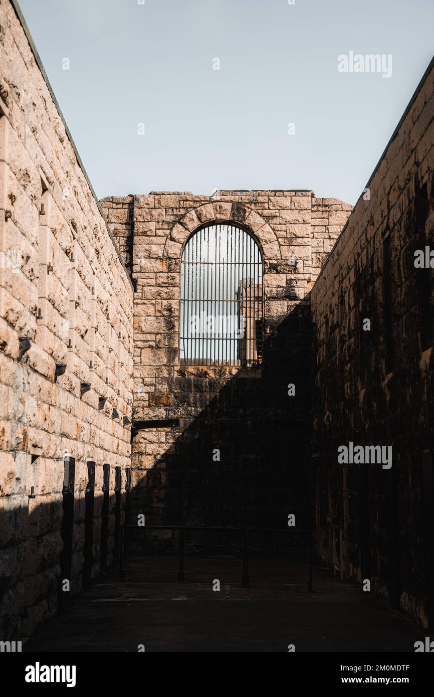 The abandoned prison cell block at Trial Bay Goal in Australia Stock ...