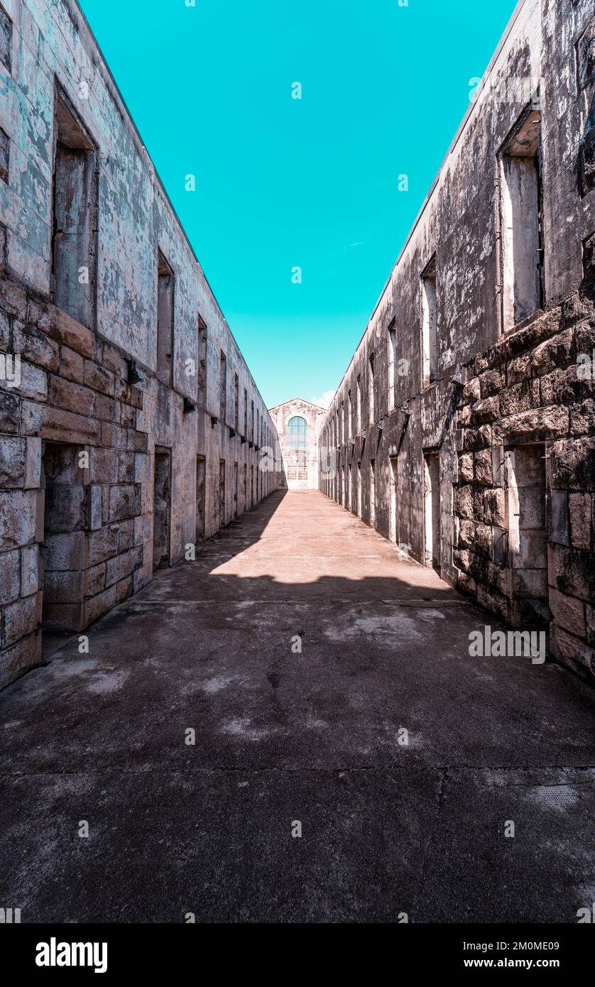 The abandoned prison cell block at Trial Bay Goal in Australia Stock ...