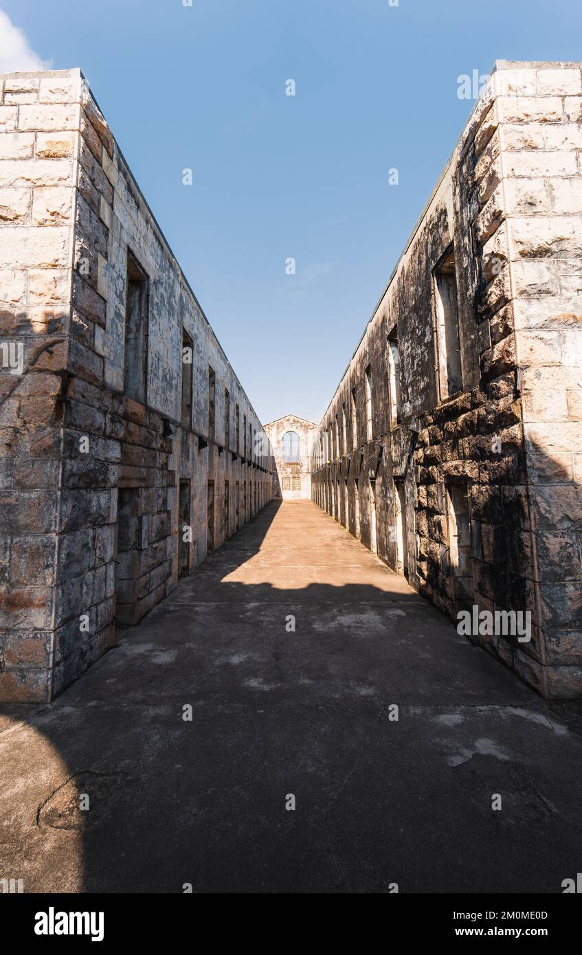 The abandoned prison cell block at Trial Bay Goal in Australia Stock ...