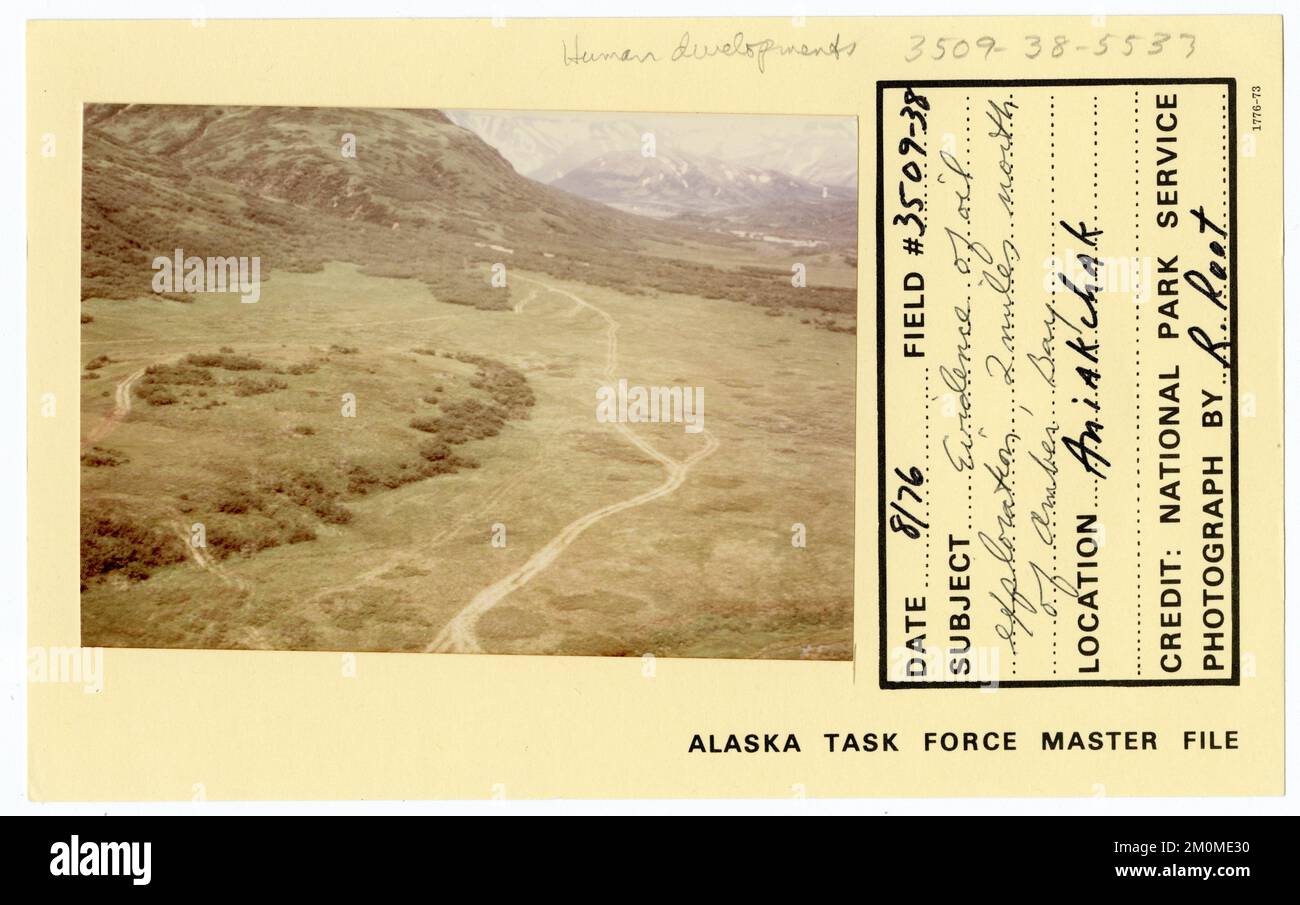 Evidence of oil exploration, 2 miles north of Amber Bay. Alaska Task ...