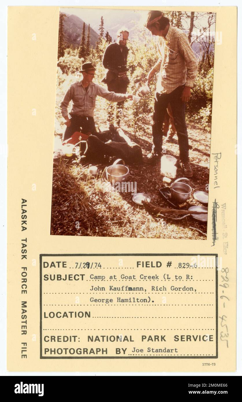 Camp at Goat Creek (L to R: John Kauffmann, Rich Gordon, George ...