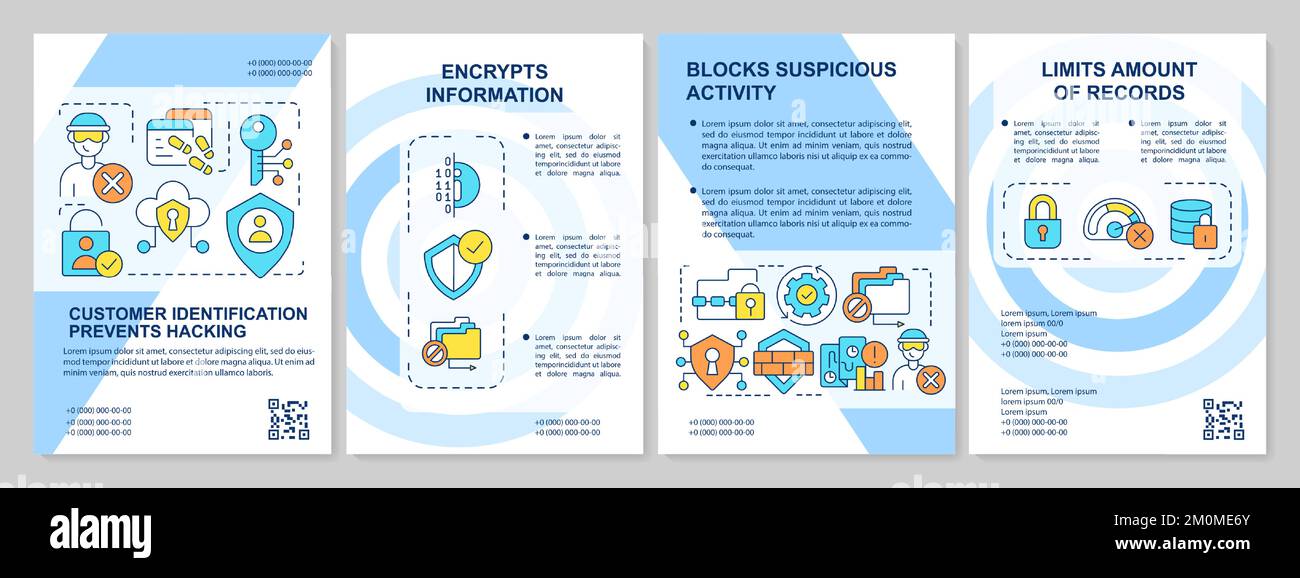 User Identification Prevents Hacking Blue Brochure Template Stock Vector Image And Art Alamy