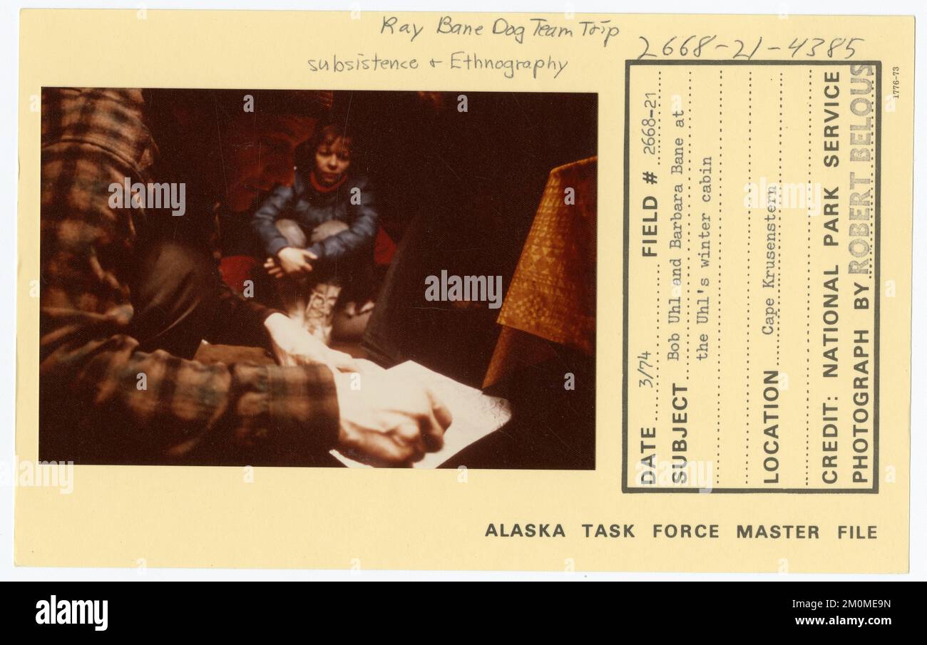Bob Uhl and Barbara Bane at the Uhl's winter cabin. Alaska Task Force ...