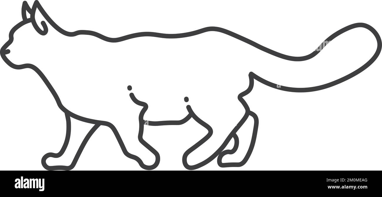 Walking cat line icon. Pet symbol. Kitten sign Stock Vector Image & Art ...