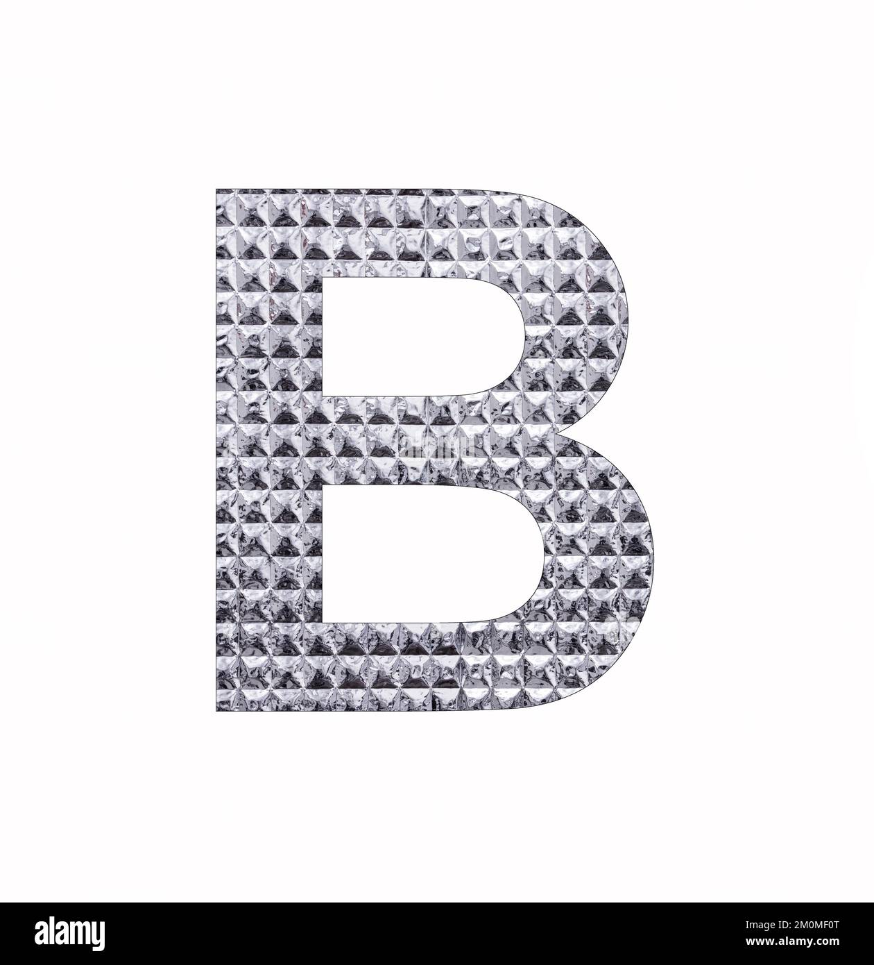 Alphabet Letter B Uppercase - Textured Shiny Silver Foil Stock Photo ...