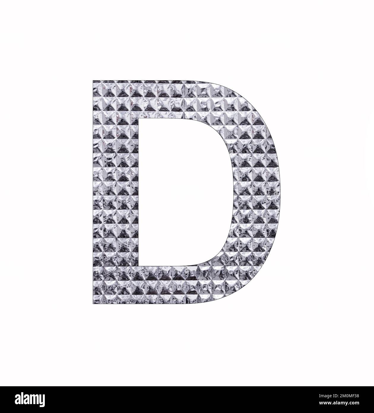 Alphabet Letter D Uppercase - Textured Shiny Silver Foil Stock Photo ...
