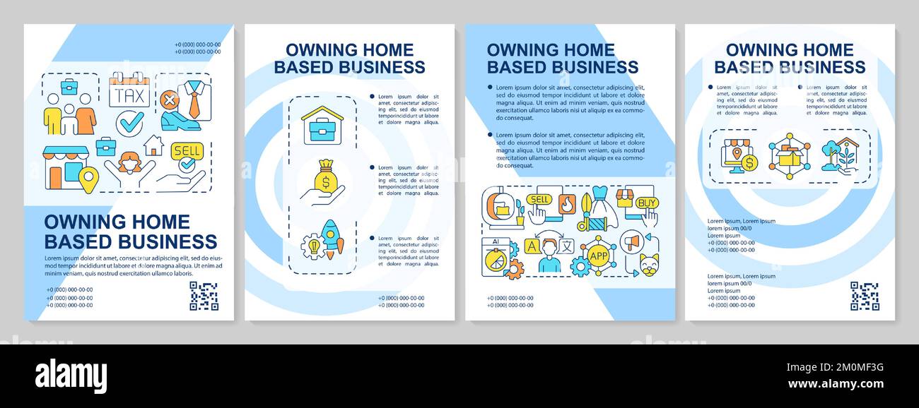 Running home based business blue brochure template Stock Vector Image ...
