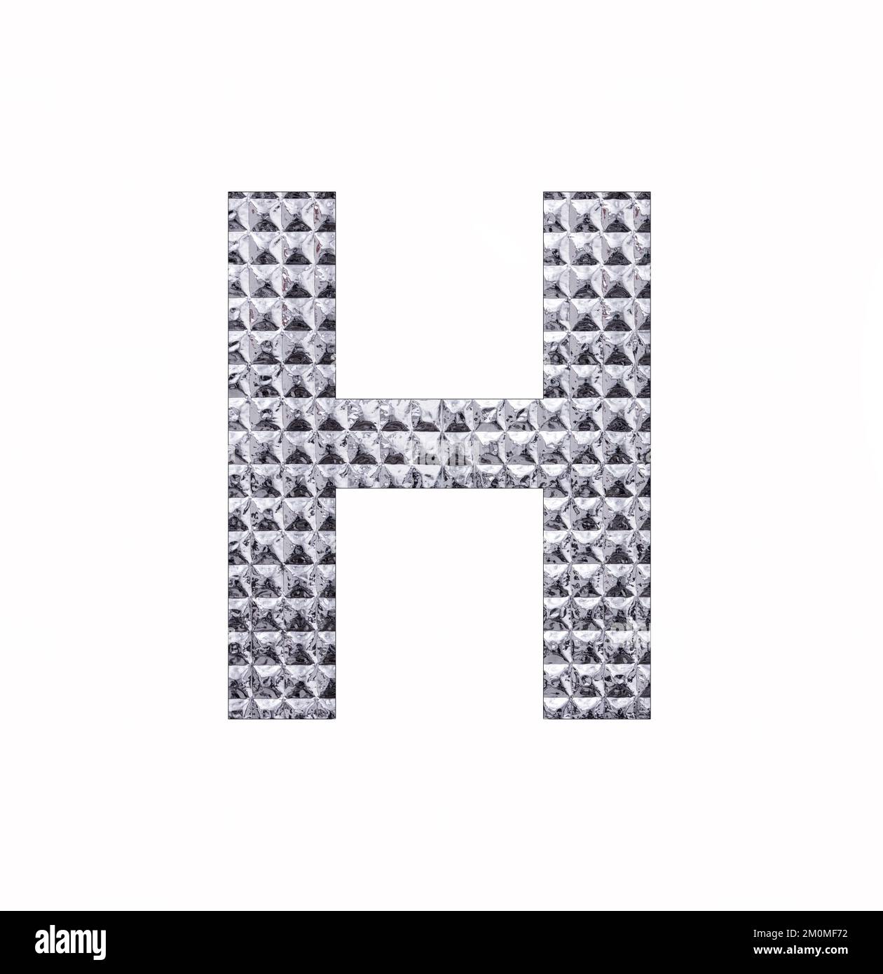 Alphabet Letter H Uppercase - Textured Shiny Silver Foil Stock Photo ...