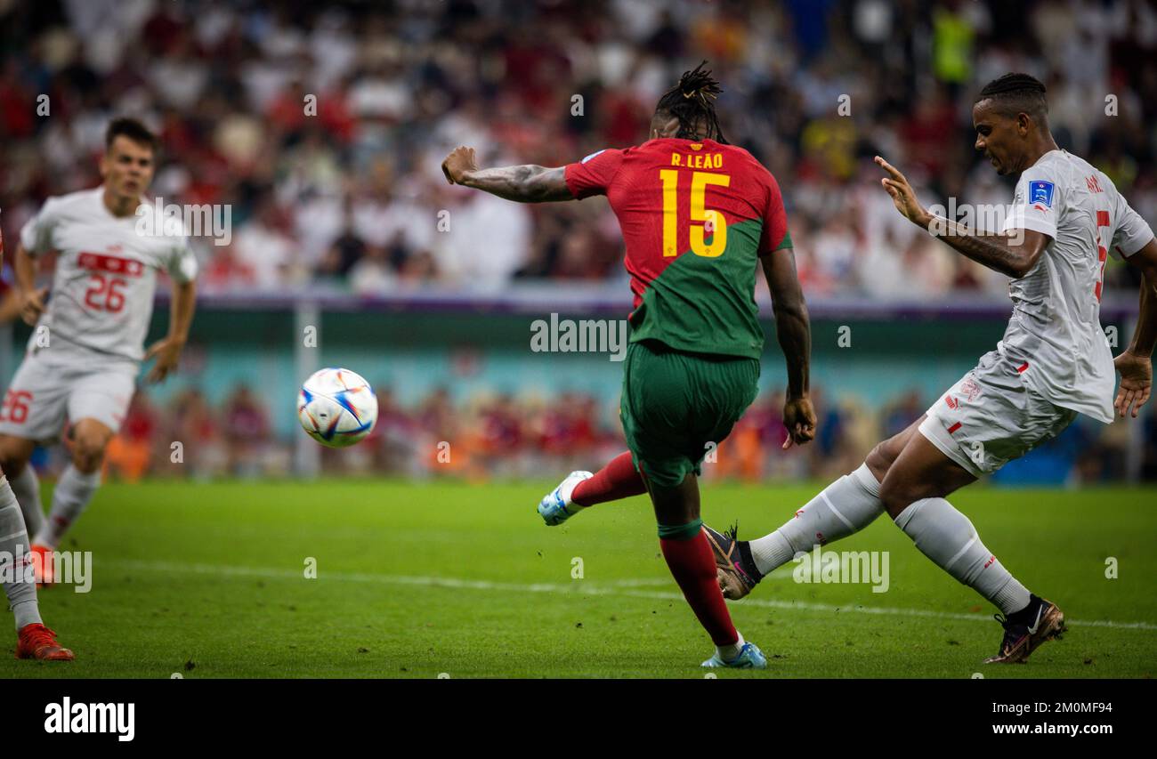 Doha, Qatar. 6th Dec, 2022. Rafael Leao (Portugal) scores the goal for 6:1 Portugal ...